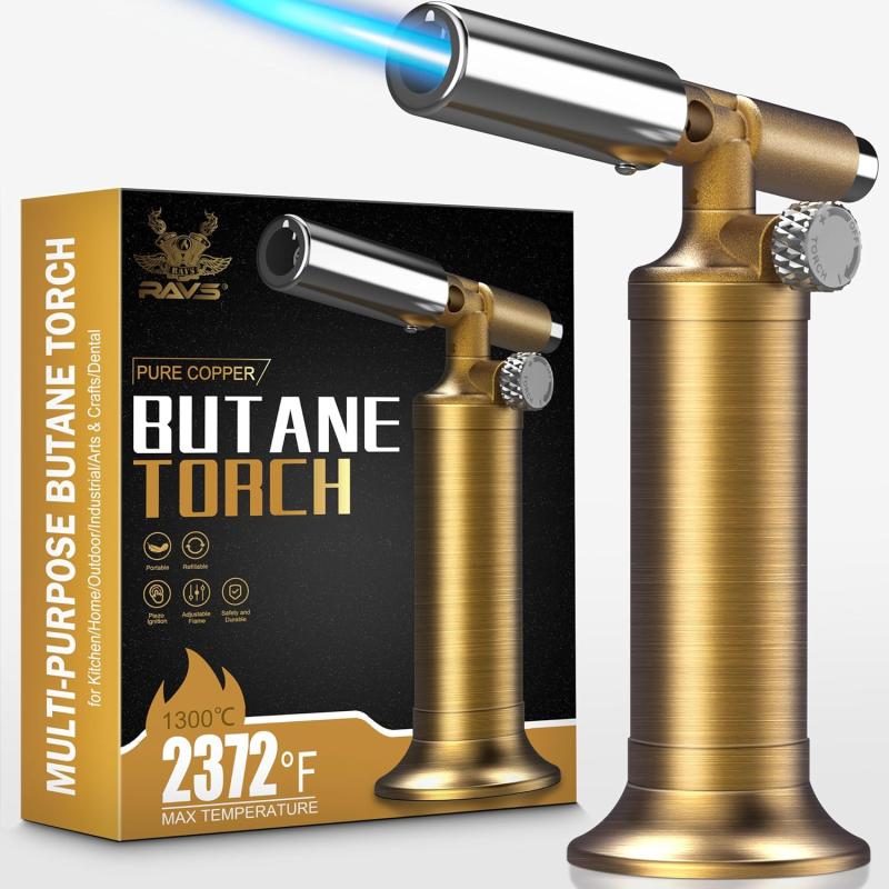 ravs Copper Butane Torch Lighter, Kitchen Torch Cooking Torches, Blow ...