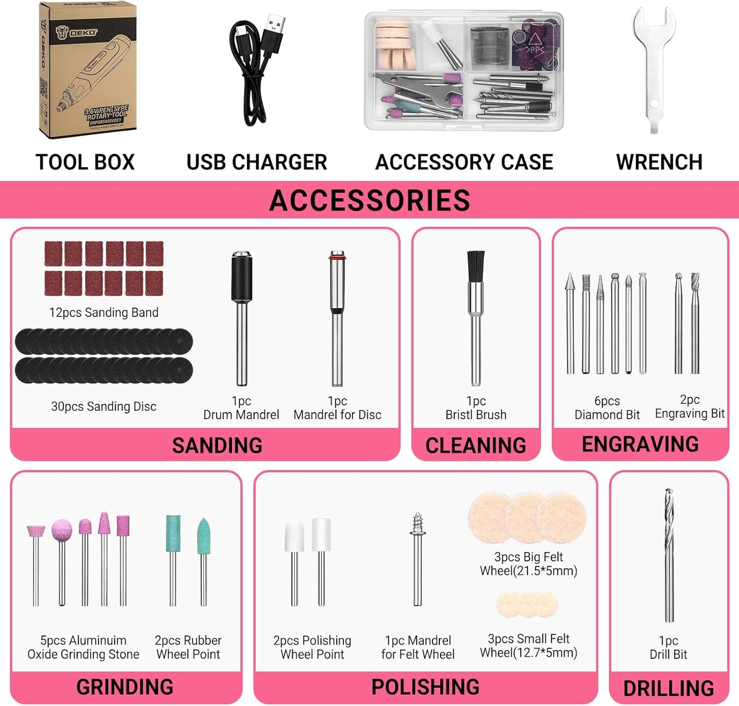 Mini Cordless Rotary Tool:DEKOPRO 3.7V Rotary Tool Variable Speed ...