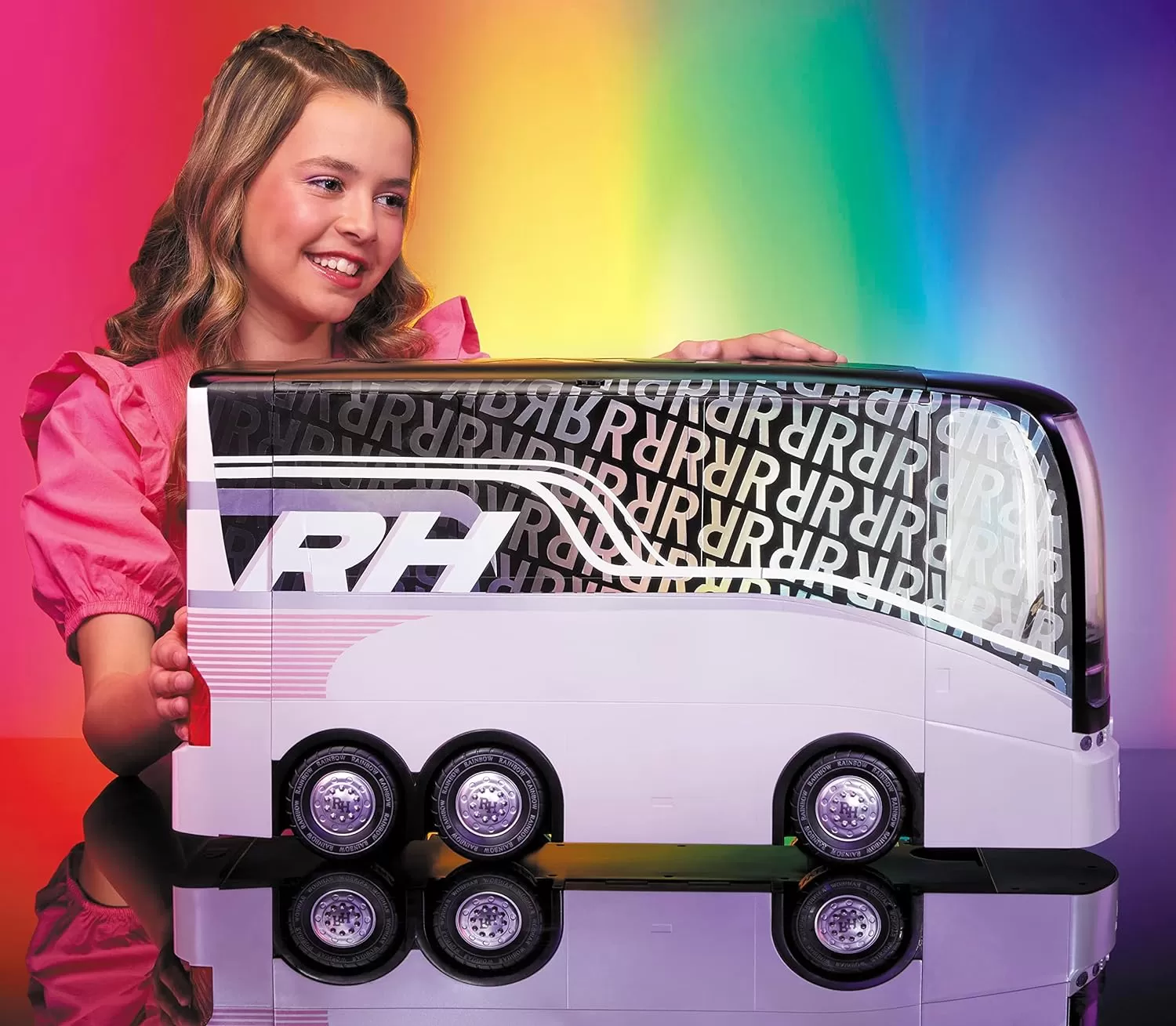 Rainbow High Rainbow Vision World Tour Bus & Stage. 4-in-1 Light-Up ...