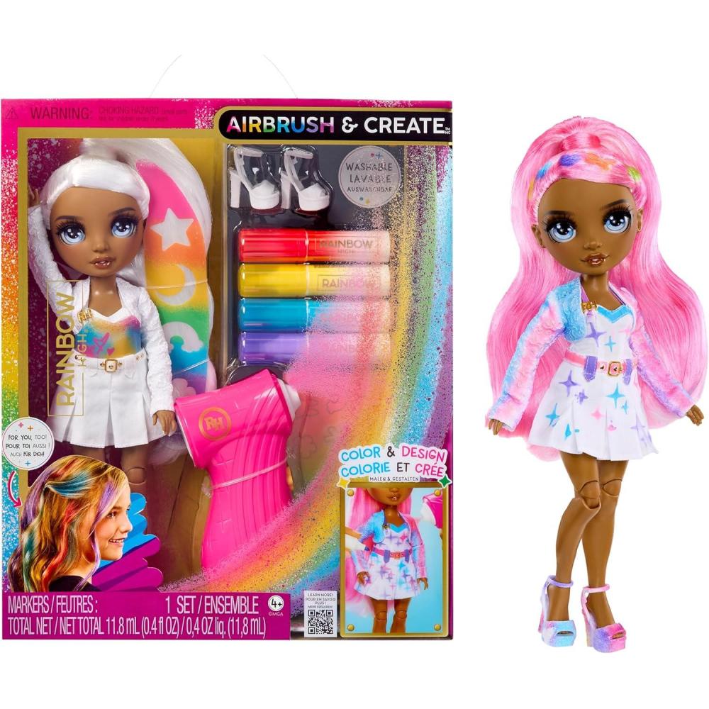 Rainbow High Air Brush & Create DIY Fashion Doll with Airbrush Marker ...