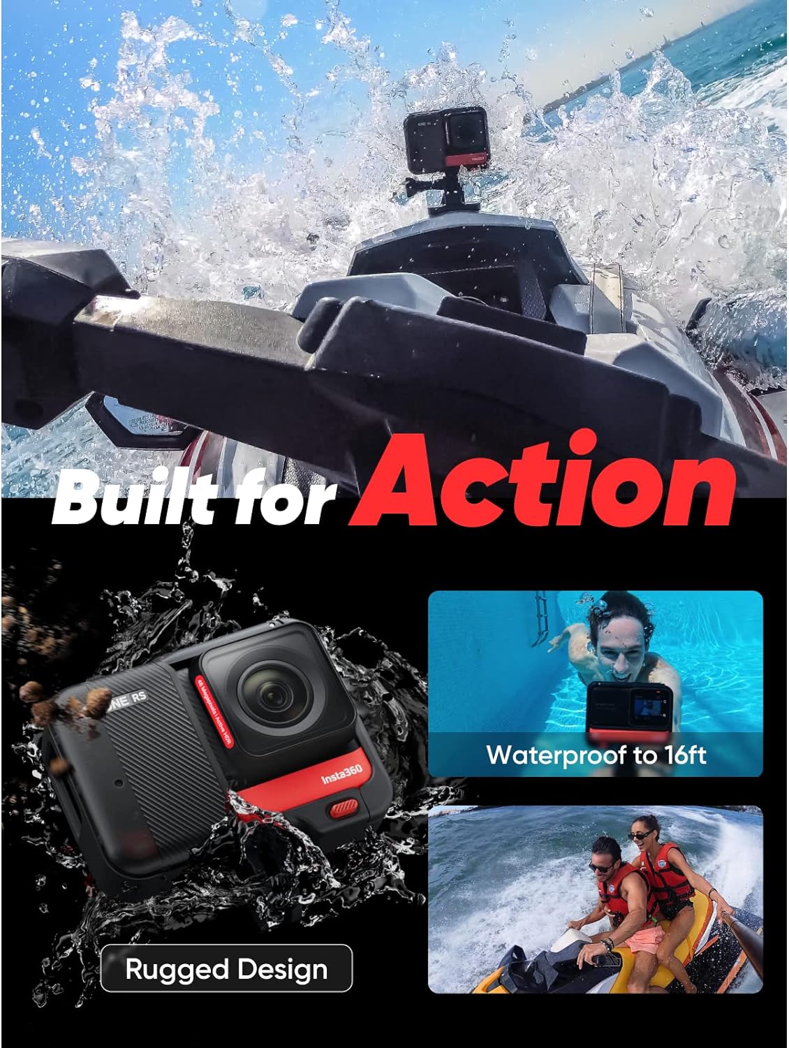 Insta360 ONE RS 4K Edition – Waterproof 4K 60fps Action Camera with ...
